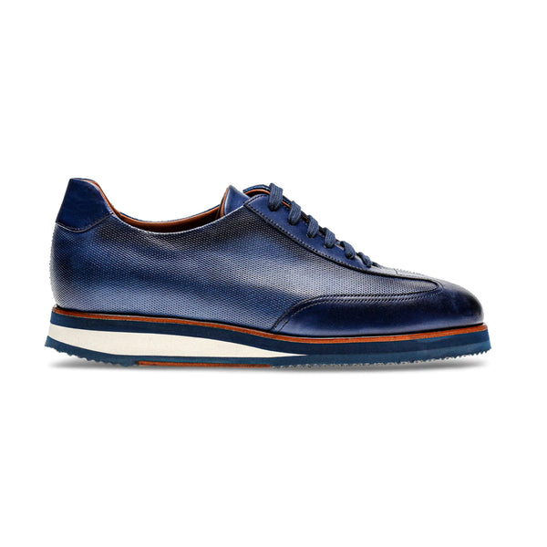 Unique Luxury Leather Blue Sneaker - Jose Real Made in Italy
